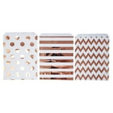Polka Dot Chevron Striped Rose Gold Foil Paper Favor Bags 5x7 Candy ...