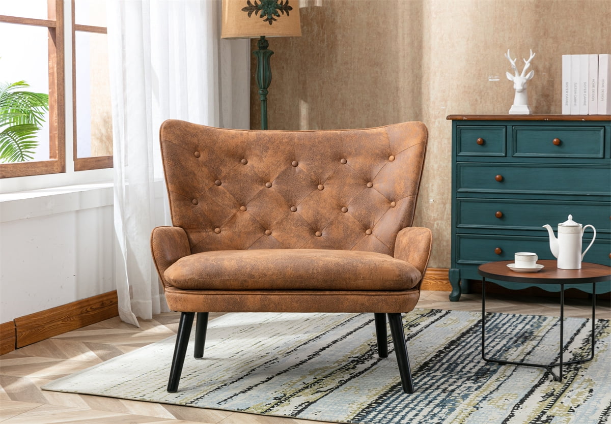 ARCTICSCORPION High Back Accent Chair, Comfortable Loveseat with Fabric ...