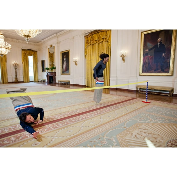 Jimmy Fallon And First Lady Michelle Obama Have A Potato Sack Race In ...