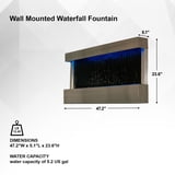 "XBrand 47"" Electric Indoor Wall-Mounted Mirror Waterfall Fountain ...