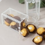 Efavormart 25 Pack Clear Rectangle Party Favor Boxes With Bowknot and ...