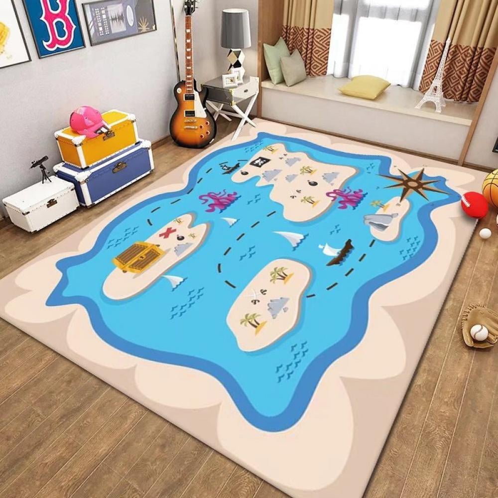 Large Size Kids Play Rug Mat Playmat with Non-Slip Design, City Map ...