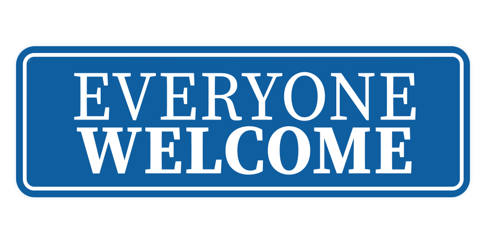 Standard Everyone Welcome Sign (Blue) - Medium - Walmart.com