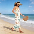All-Over Print Backless Cross Strap Slip Dress, Loose A-Line Slim Fit ...