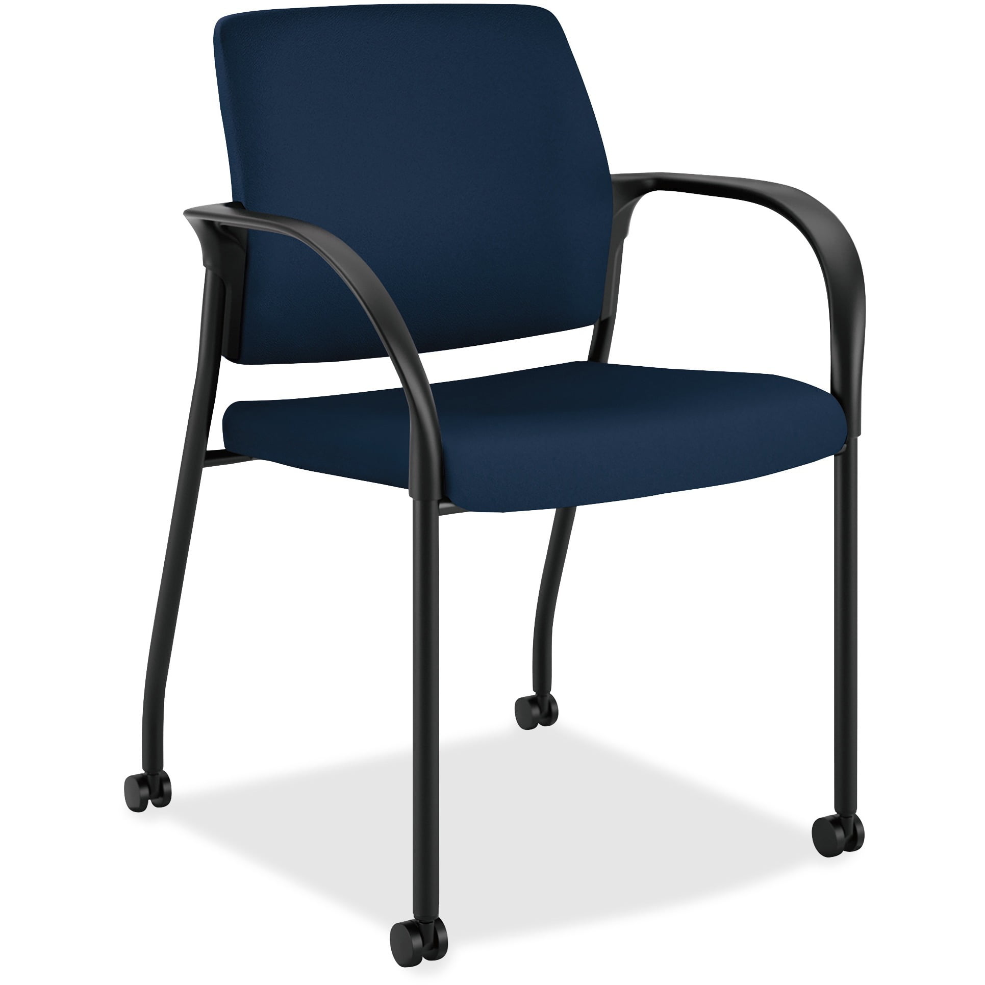 HON Stacking Chair w/Casters 25"x21-3/4"x33-1/2 Navy IS109CU98 ...