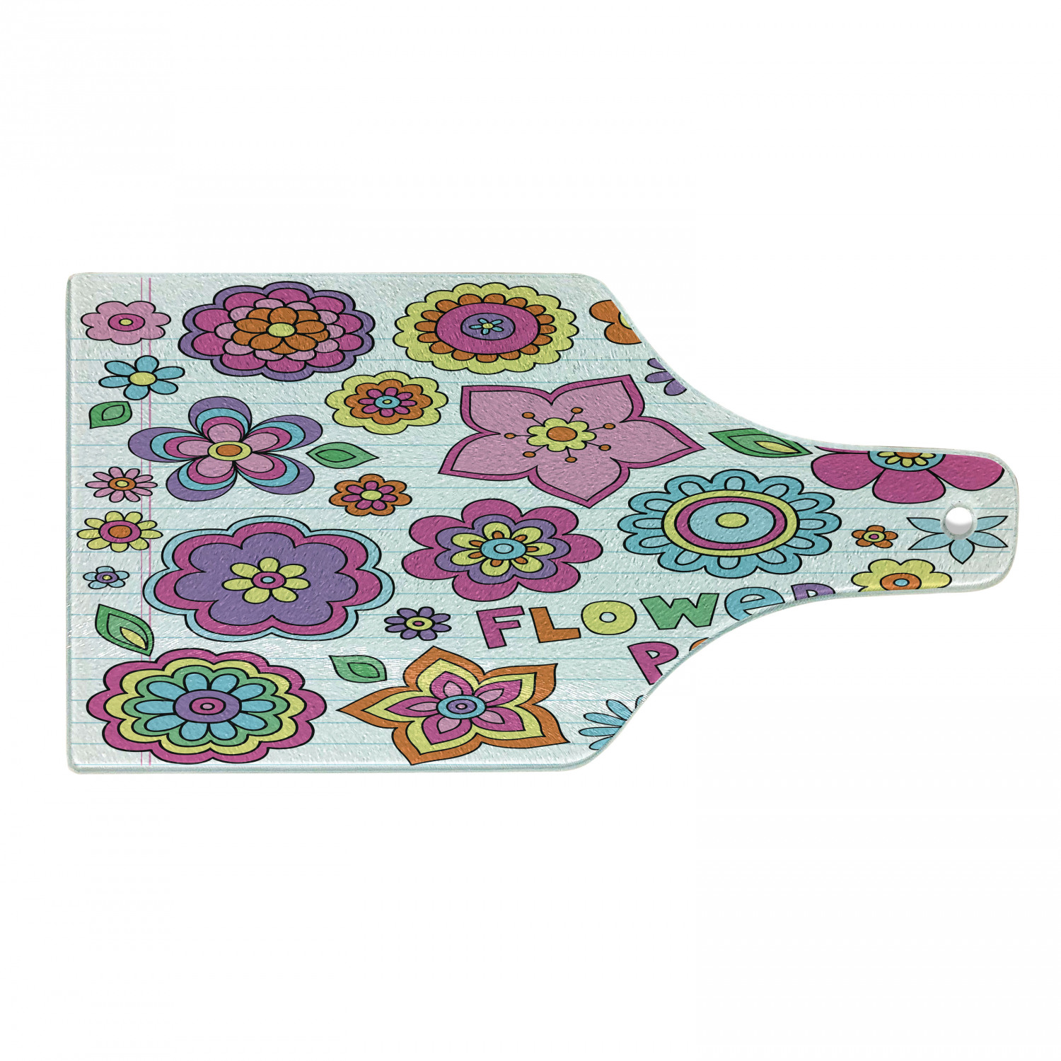 Flower Cutting Board, Groovy Psychedelic Hand Drawn Notebook Doodle ...