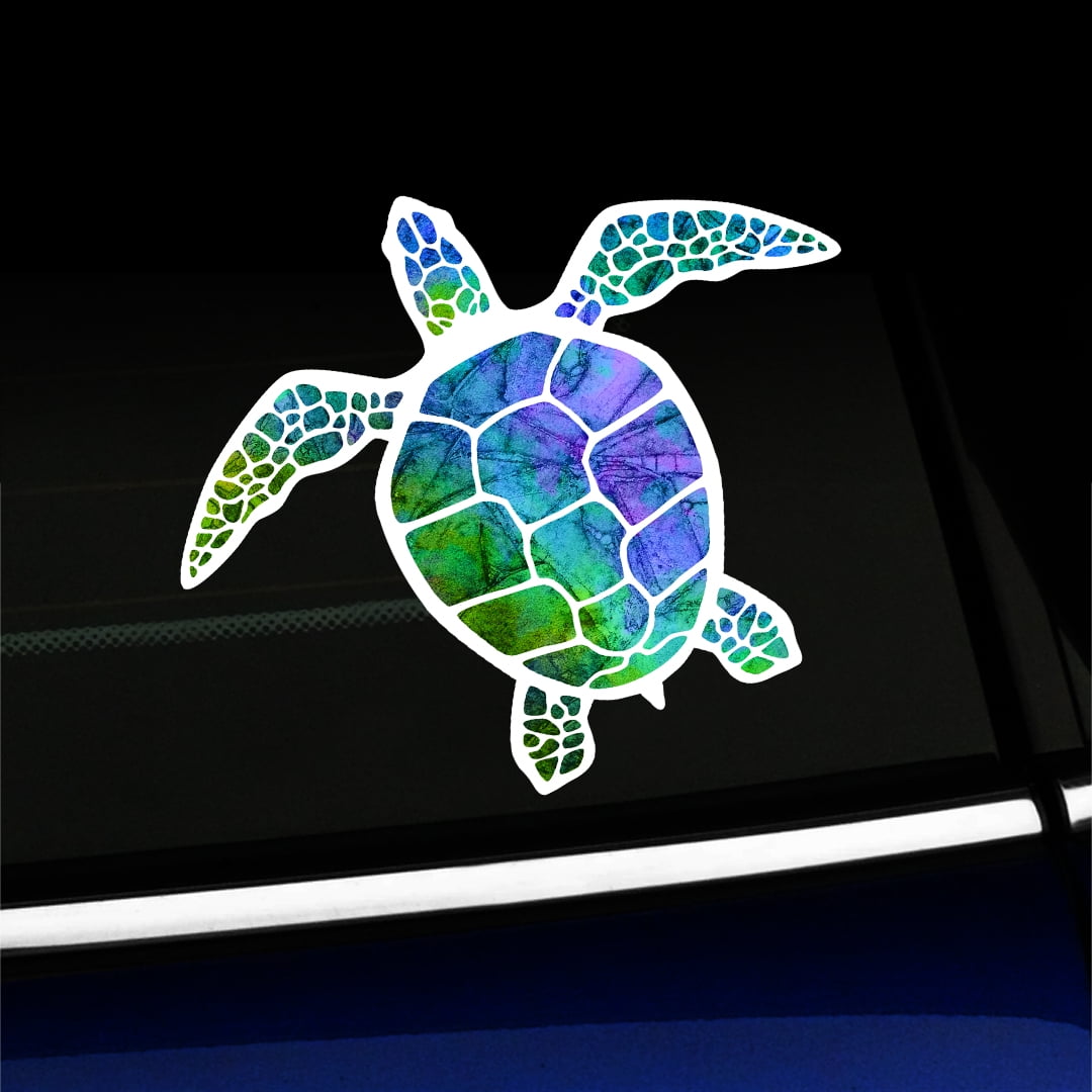 Watercolor Sea Turtle - Vinyl Sticker - Walmart.com