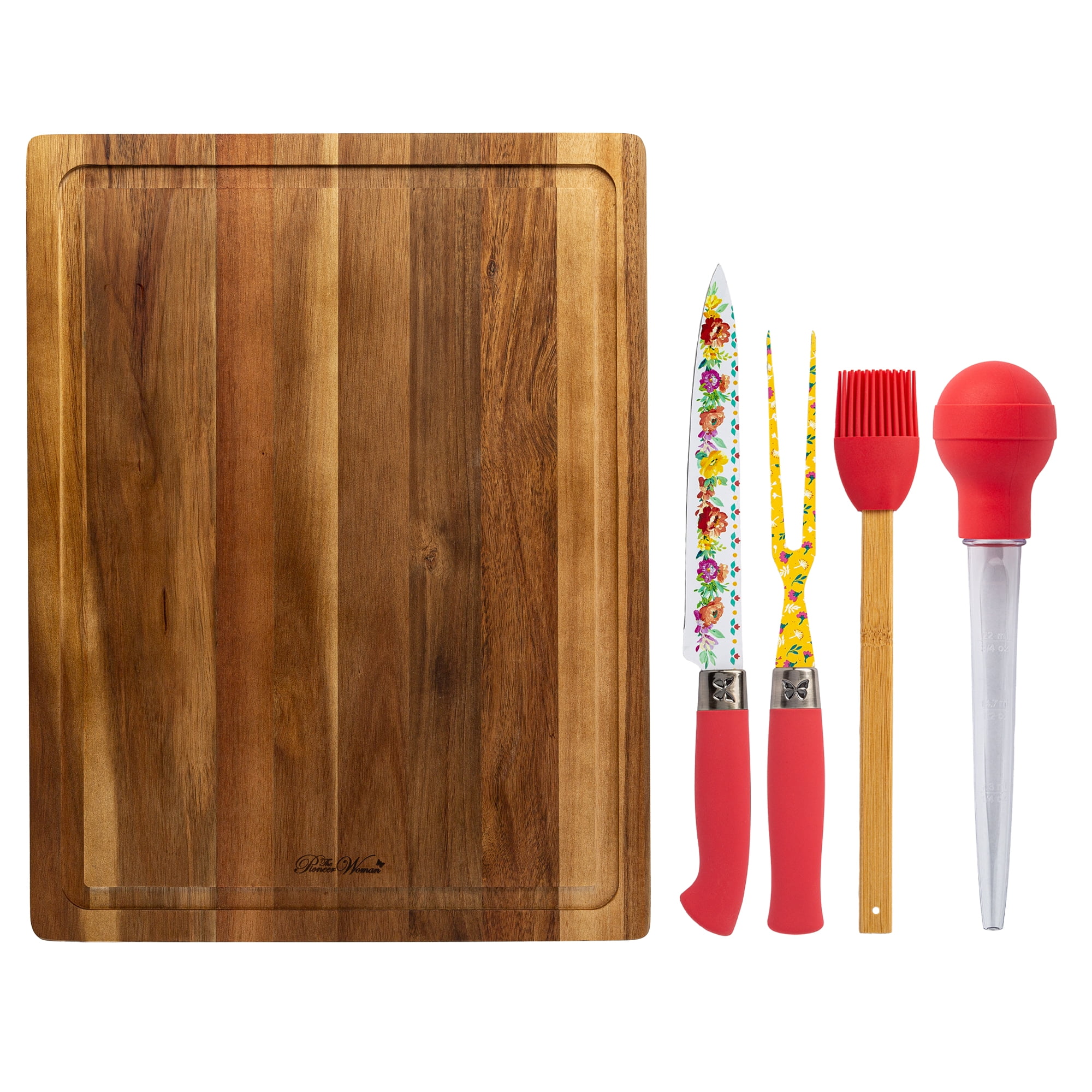 The Pioneer Woman Carving Cutlery Set, High Carbon Stainless Steel with ...