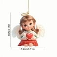 B Acrylic Heart Angel Pendant 3.15 In With Wing Design For Car Rearview ...