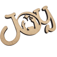 Krafty Supply 1/8" MDF Wood Joy Word with Nativity Scene | Christmas ...