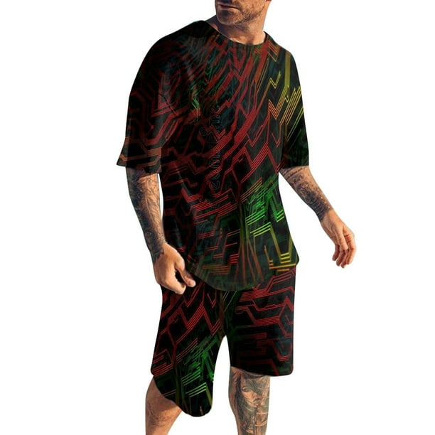 Ketyyh-chn99 Men's Tracksuits Summer Swim Beach Set Short Set Summer ...