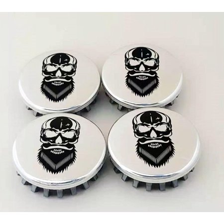 SURJDE Custom 009-SKB US American Flag Skull Beard Wheel Center Hub ...