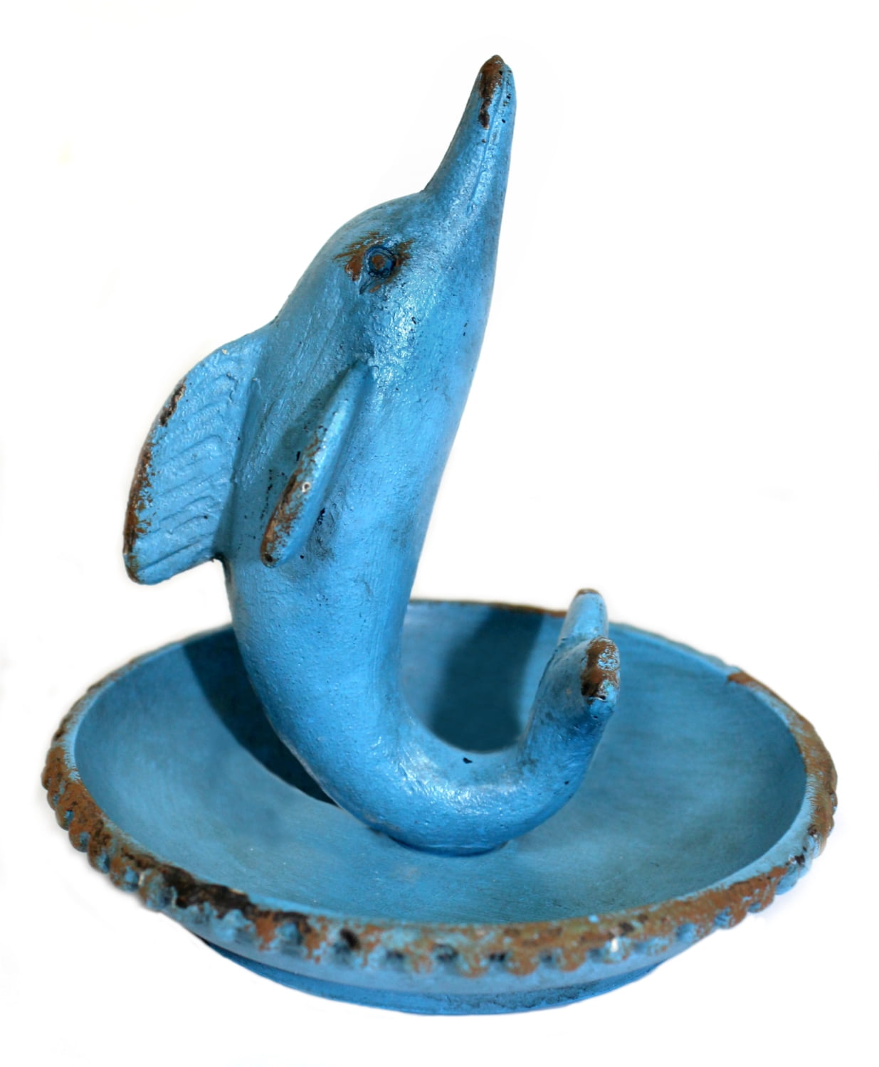Blue Dolphin Jewelry Holder Ring Trinket Dish Painted Metal - Walmart.com