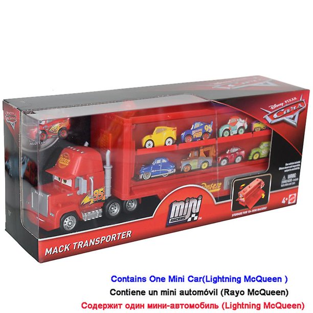 Original Disney Pixar Cars Mini Racers Lightning Mcqueen Mack Transpor ...