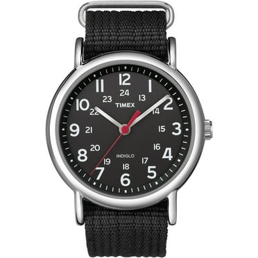 Timex Men's Weekender Tan/Blue 40mm Casual Watch, Leather Quick-Release ...