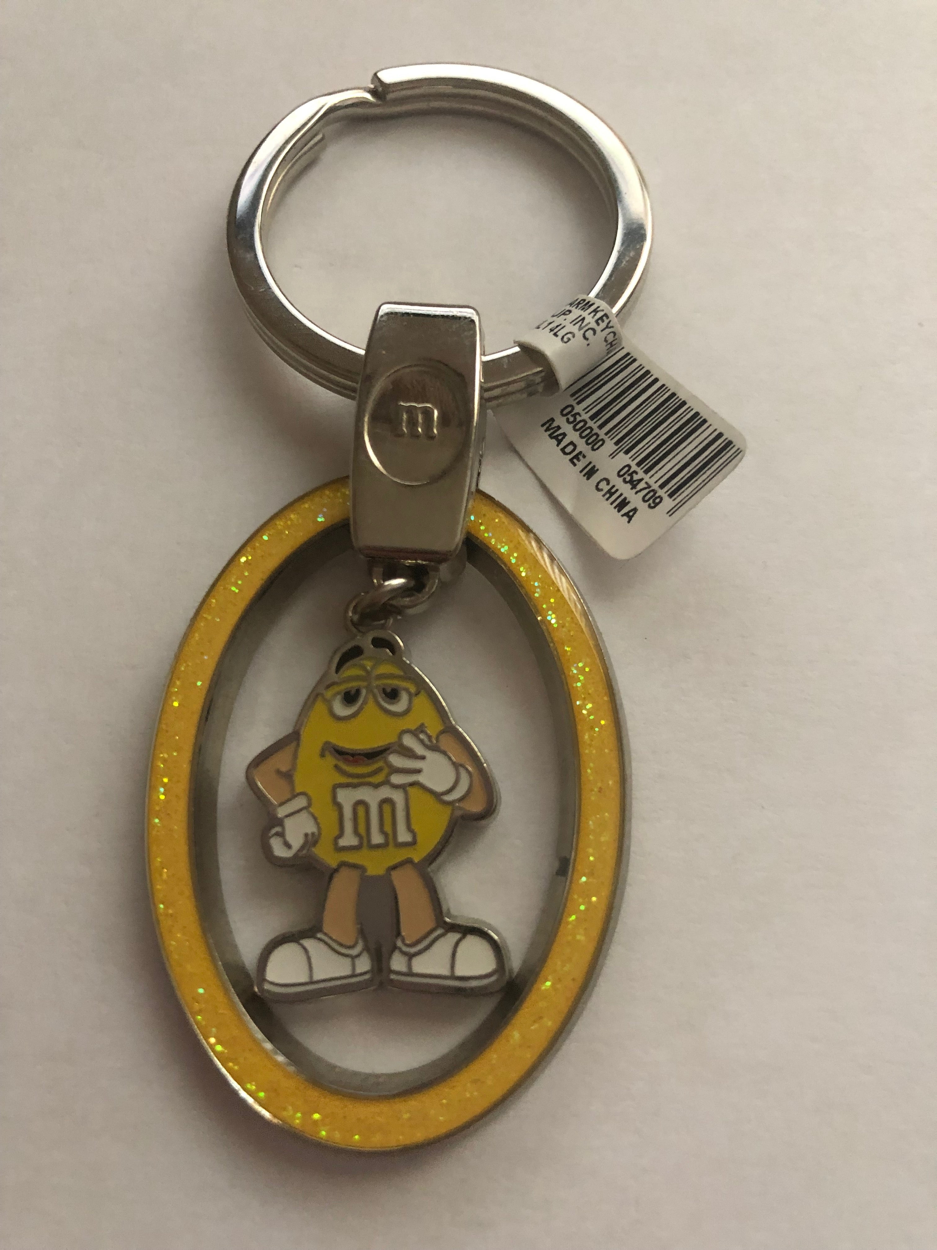 M&M's World Yellow Character Enamel Glitter Keychain New with Tag ...