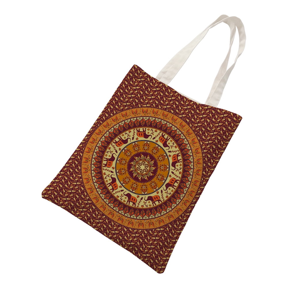 Stylish Mandala Extra Large Canvas Shoulder Tote Top Handle Bag for Gym ...