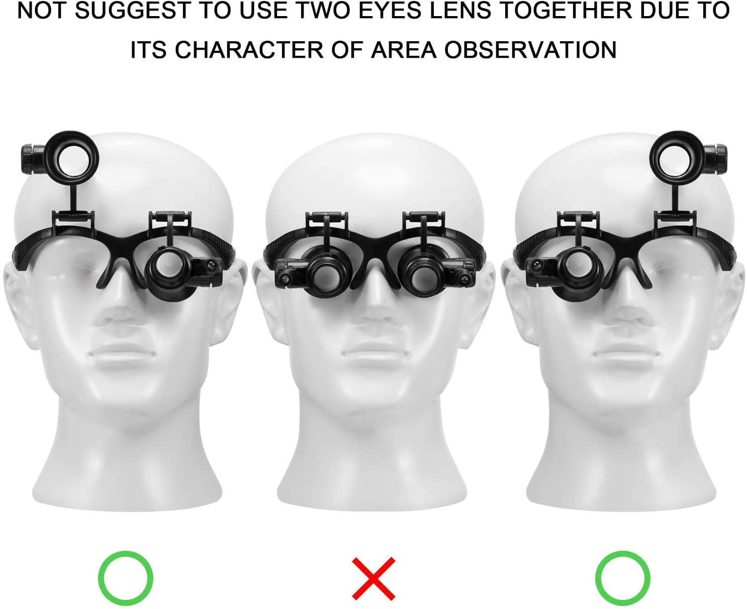 Headband Magnifying Glass Headband Magnifier with Led Light, Precision ...