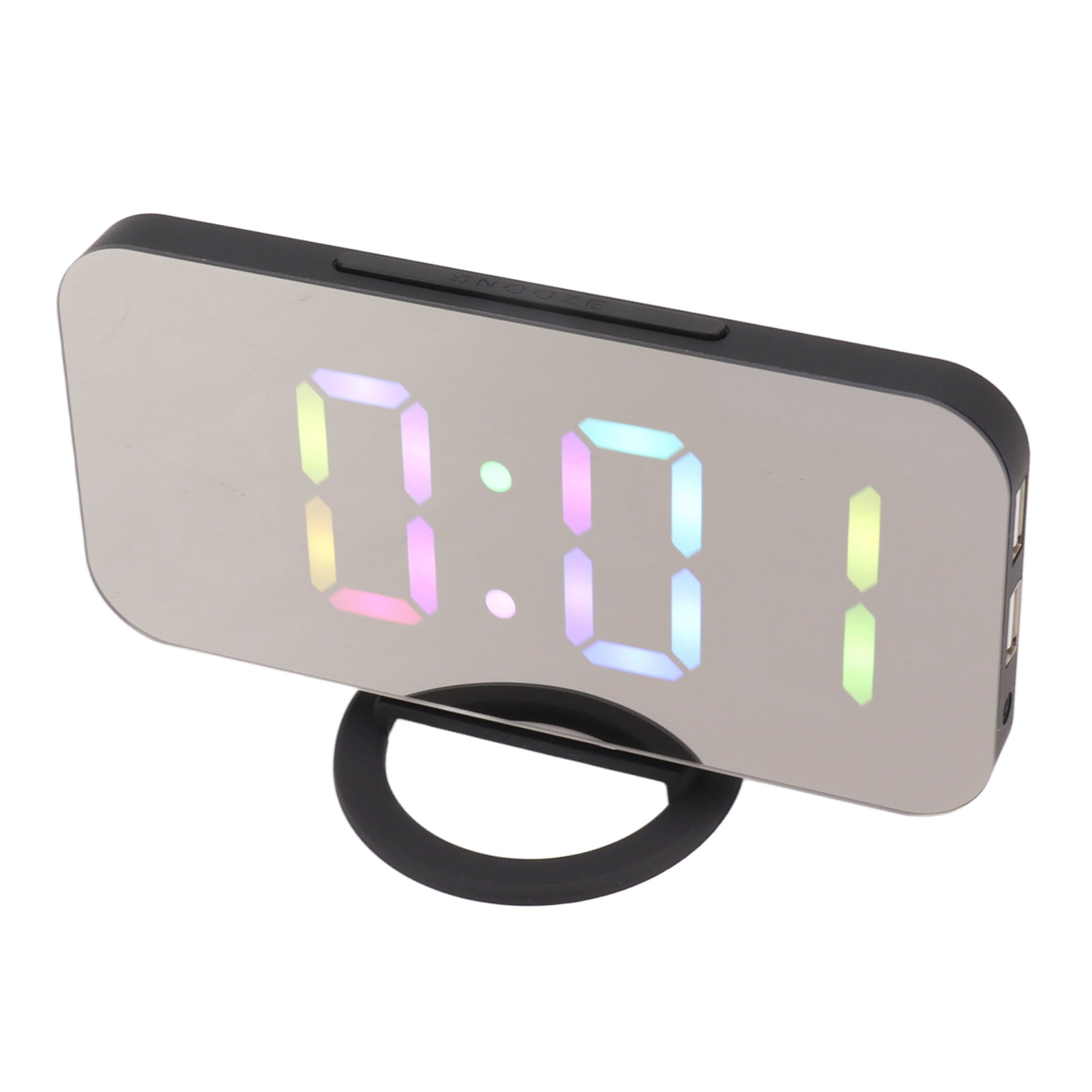 Espejo LED al lado del reloj, espejo LED, alarma digital, reloj ...