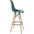 Eames Style Bar Stool with Tall Wooden Base - Walmart.com