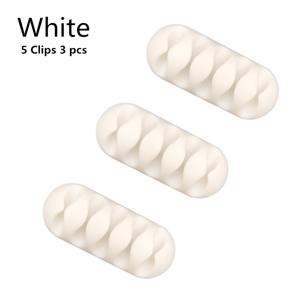 Silicone USB Cable Organizer Cable Winder Desktop Tidy Management Clips Cable Holder for Mouse ...