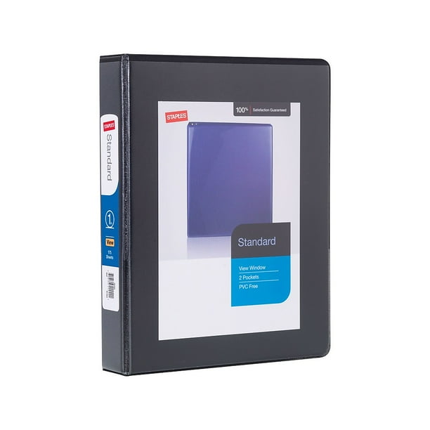 Staples 1" Standard 5-1/2" x 8-1/2" Mini View Binder with Round Rings ...