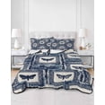 Art Country Quilts Bedding Set King Size Vintage Retro Red Dark Blue ...