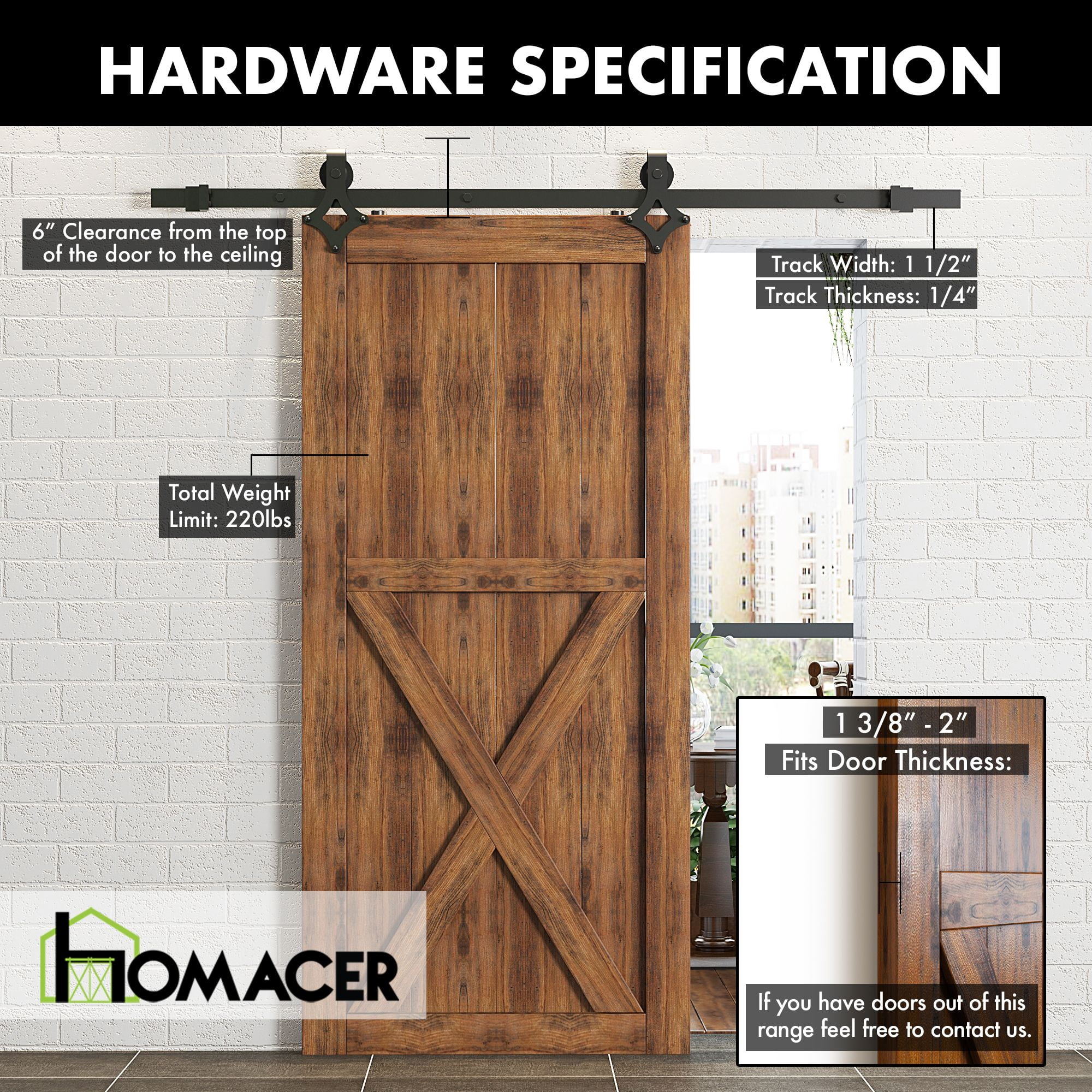 Buy Homacer Black Rustic Sliding Barn Door Hardware Kit, for One/Single ... Buy Homacer Black Rustic Sliding Barn Door Hardware Kit, for One/Single ...