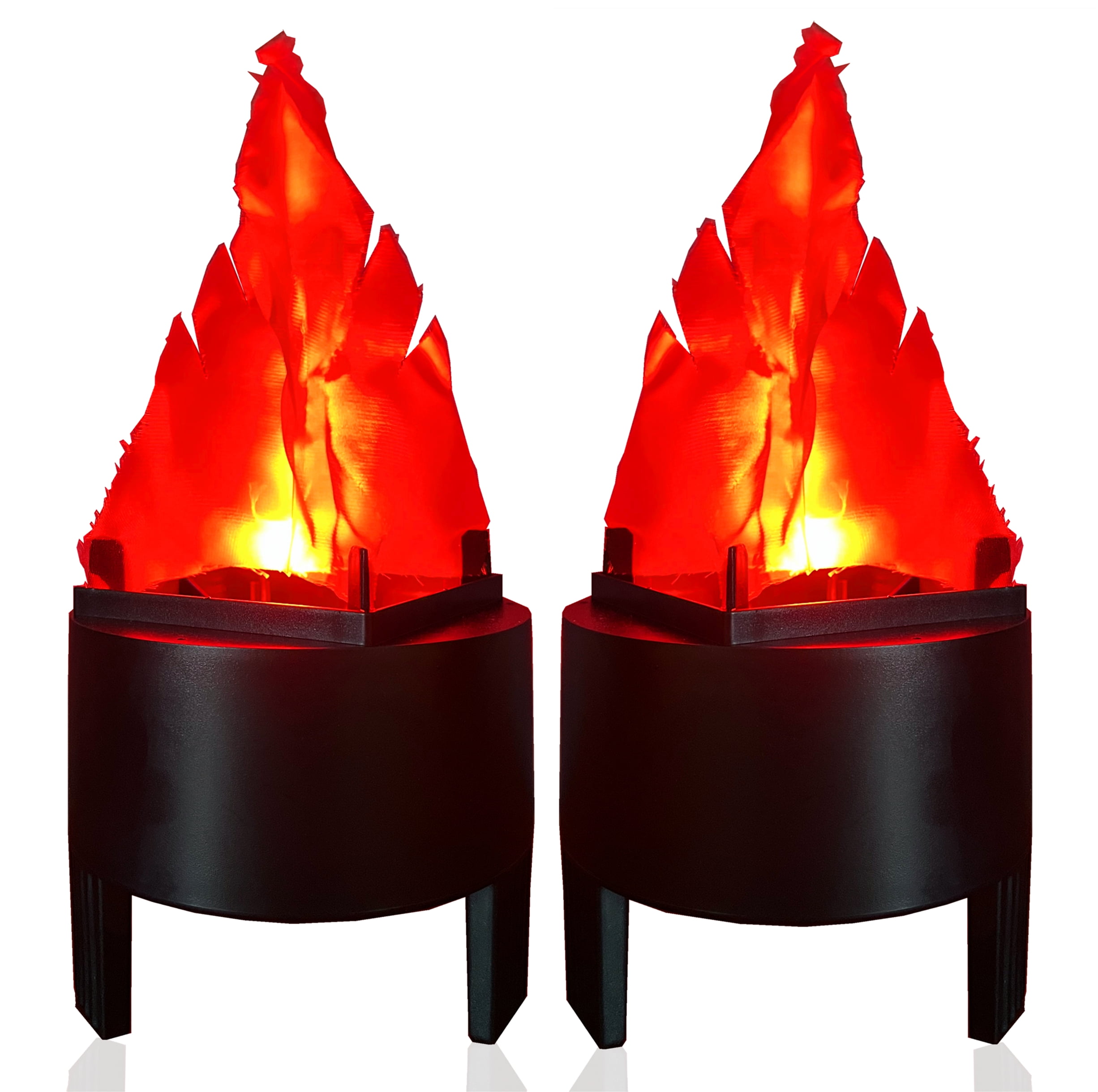 2-Pack LED 3D Artificial Flame Lamp Mini Fake Fire Light Stage Effect ...