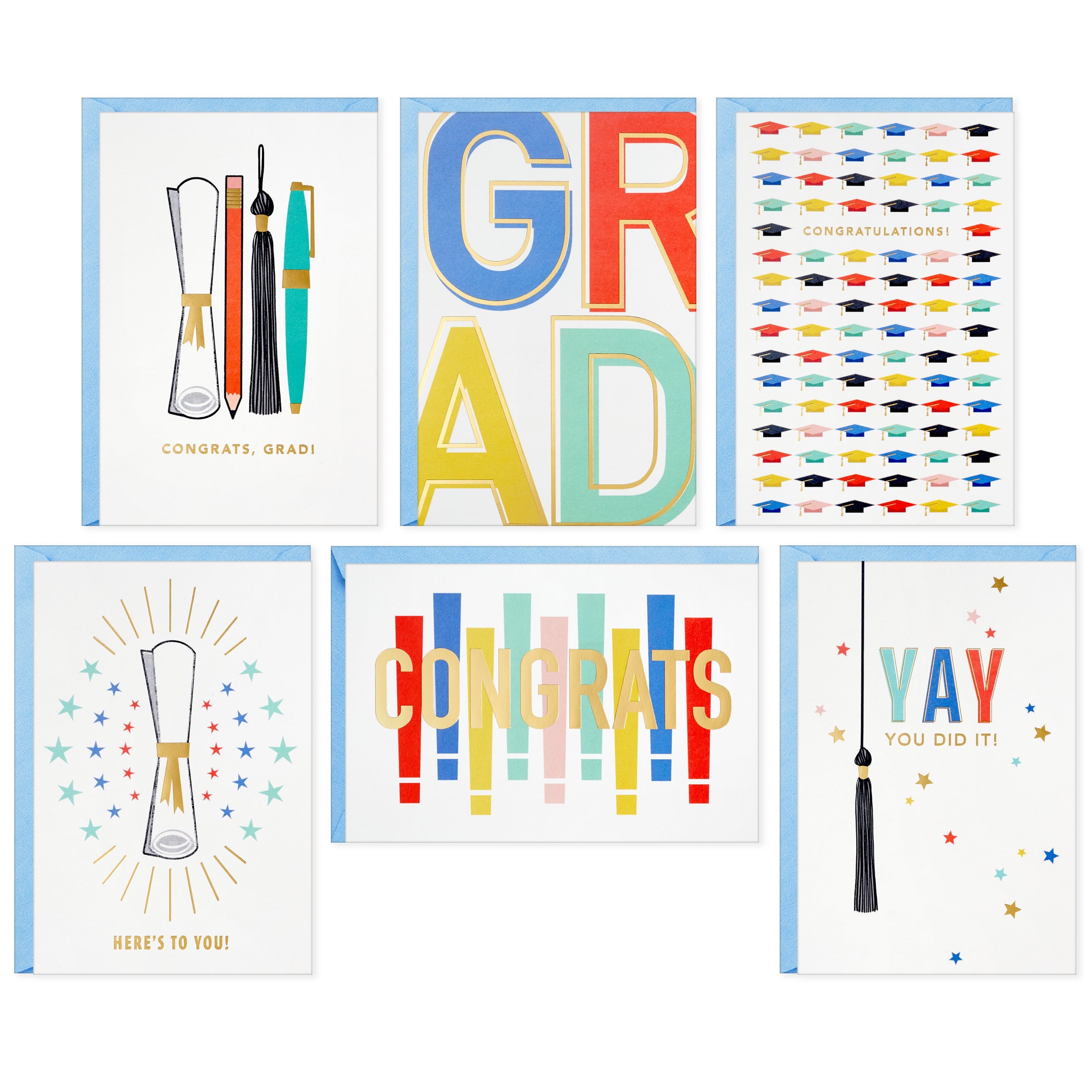 Hallmark Graduation Cards Assortment, Colorful Congrats (36 Cards and ...