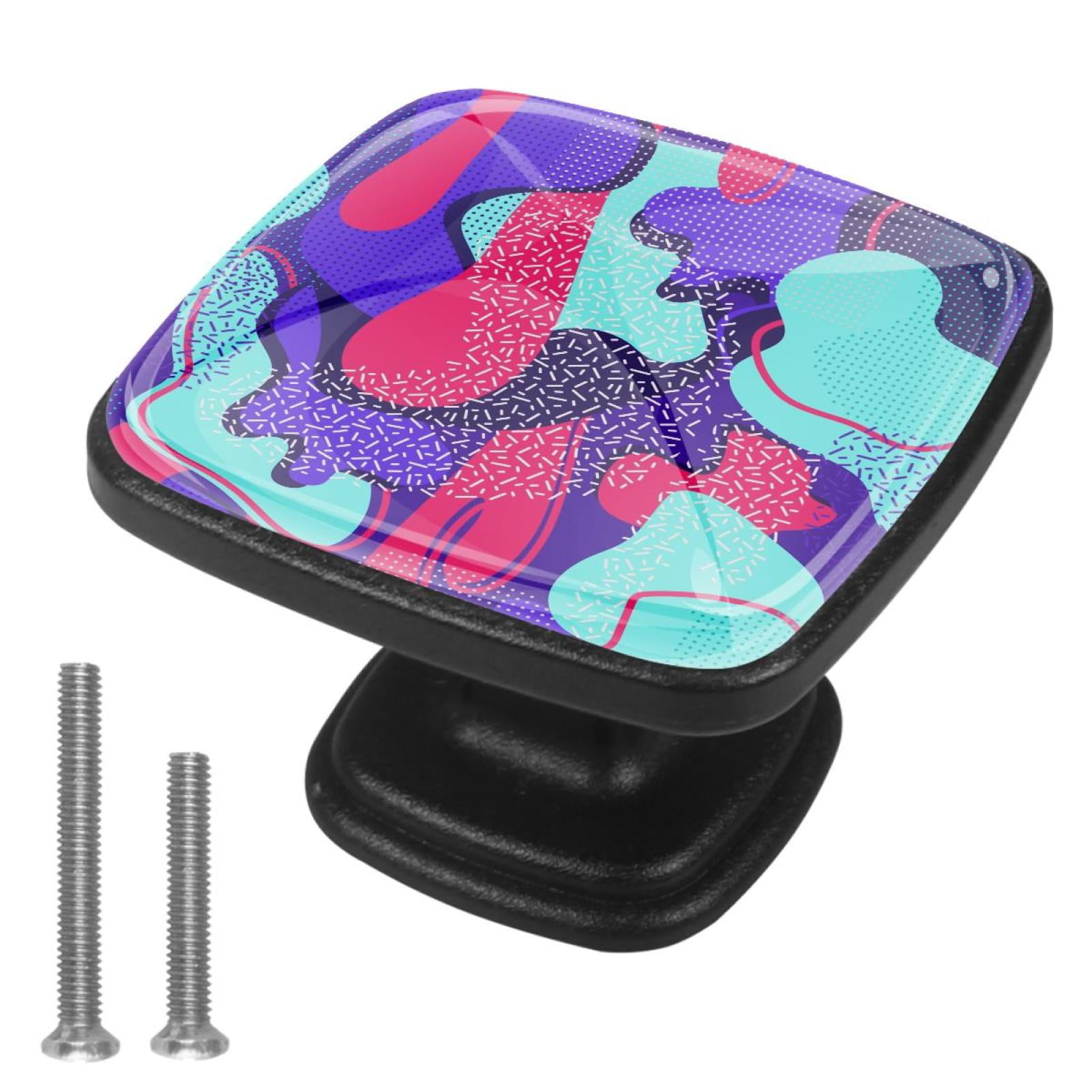 4 Pcs Cabinet Handle Drawer Pulls Colorful Cows Knobs with Screws ...