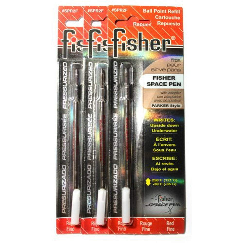3 Pack Fisher Space Pen Red Ink Refills SPR2F Fine Tip - Walmart.com ...