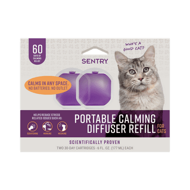 SENTRY Portable Calming Pheromone Diffuser Pack for Cats, Helps Reduce ...