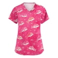 AHMOMEI Under Scrubs for Women Stretchy Cartoon Animal Print Scrub ...