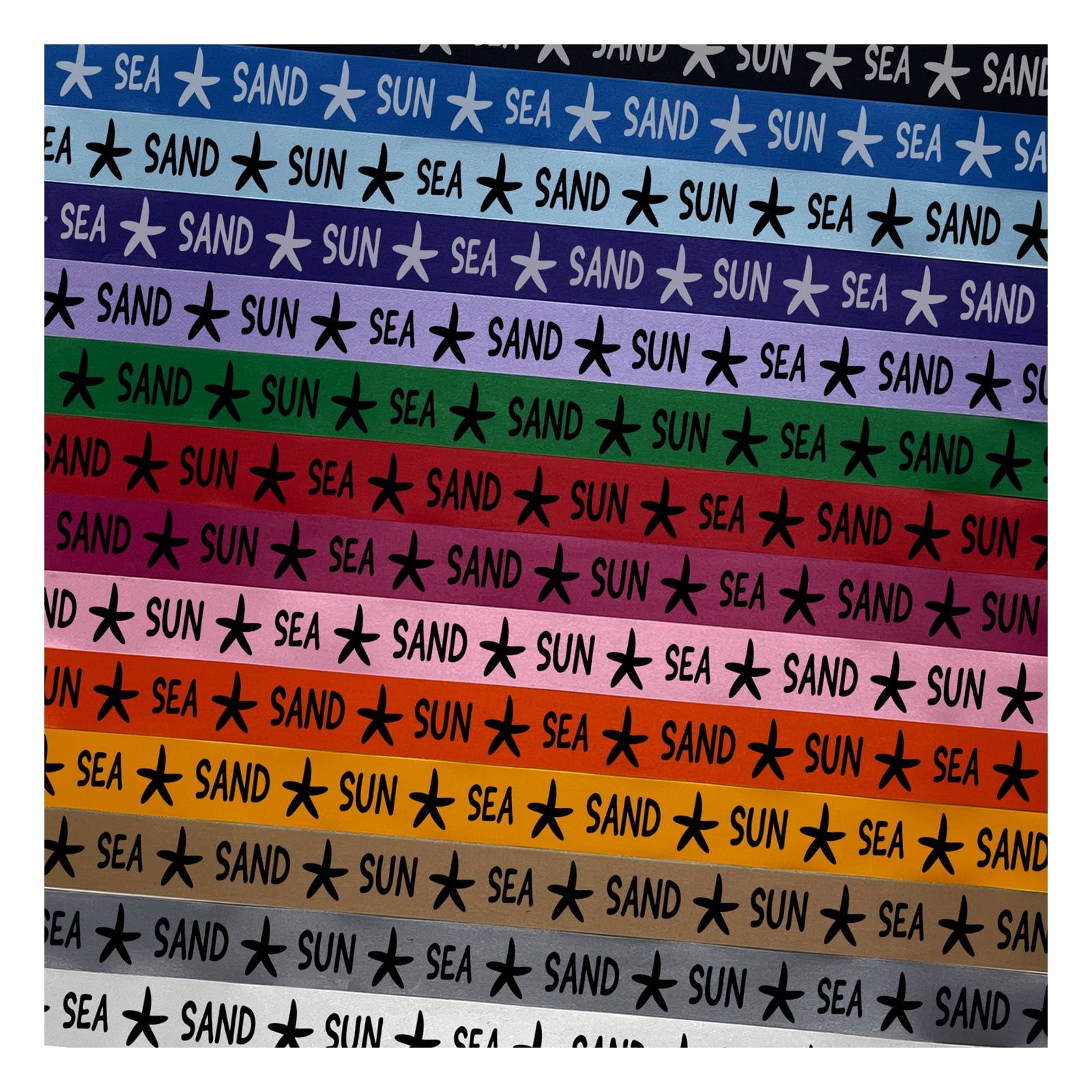 Sun Sea Sand Beach Ocean Starfish Satin Ribbon for Gift Wrapping Bows ...