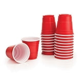 Black Duck Brand 2oz Mini Red Plastic Disposable Cups, 100 ct, Small ...