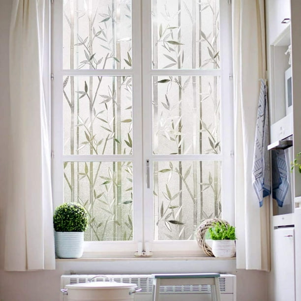 Bamboo Window Film Stained Glass Film Frosted Privacy Window Decal ...