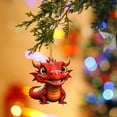 2D Acrylic Adorable Flying Dragon Baby Christmas Ornament Double Sided ...
