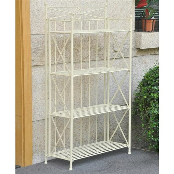 4-Tier Iron Folding Bakers Rack, White - 29 lbs - Walmart.com