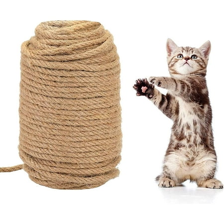 Natural Sisal Rope,50M Sisal Toys,Cat Scratching Post,6mm Thickness ...