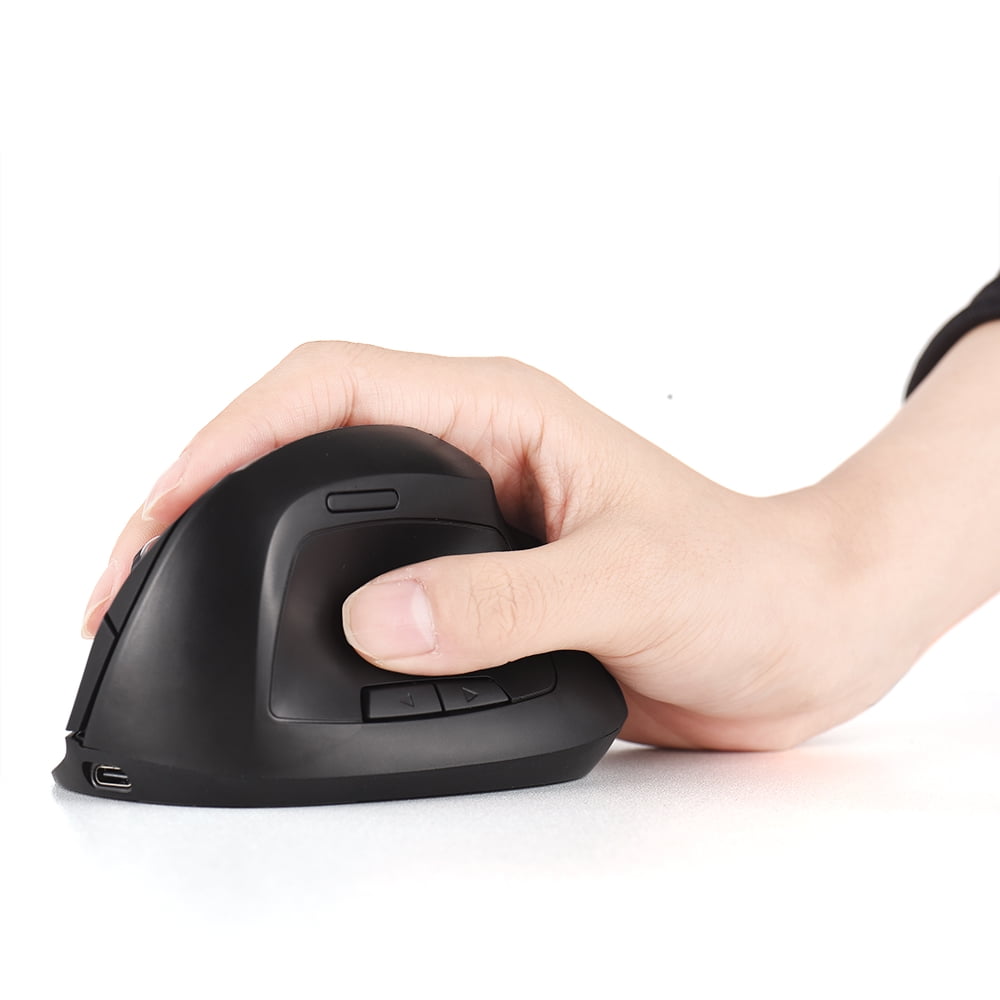 Tfixol Vertical Mouse Wireless Rechargeable 2.4ghz Ergonomic Movement Speed 2400 6-Button Gaming & Office Mouse Usb-C Charging Laptop Wireless Compute