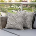 Beige Brick Wall Outdoor Waterproof Throw Pillow Covers 24x24 Set of 2 ...