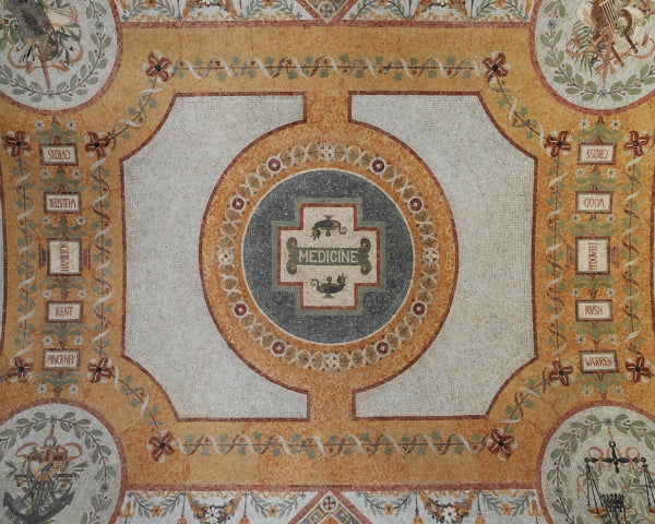 Print: East Corridor, Great Hall. Ceiling Mosaic Representing Medicine ...