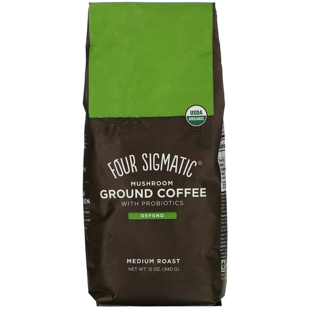 Four Sigmatic Mushroom Ground Coffee with Probiotics, Defend, Medium ...