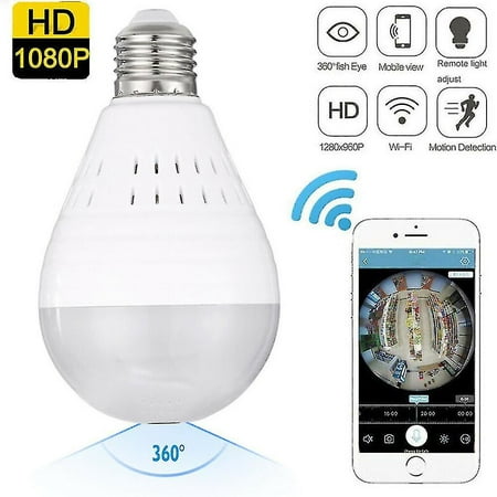 New Panoramic Wifi Ip Camera Light Bulb Home Security Lamp Fisheye Cam ...