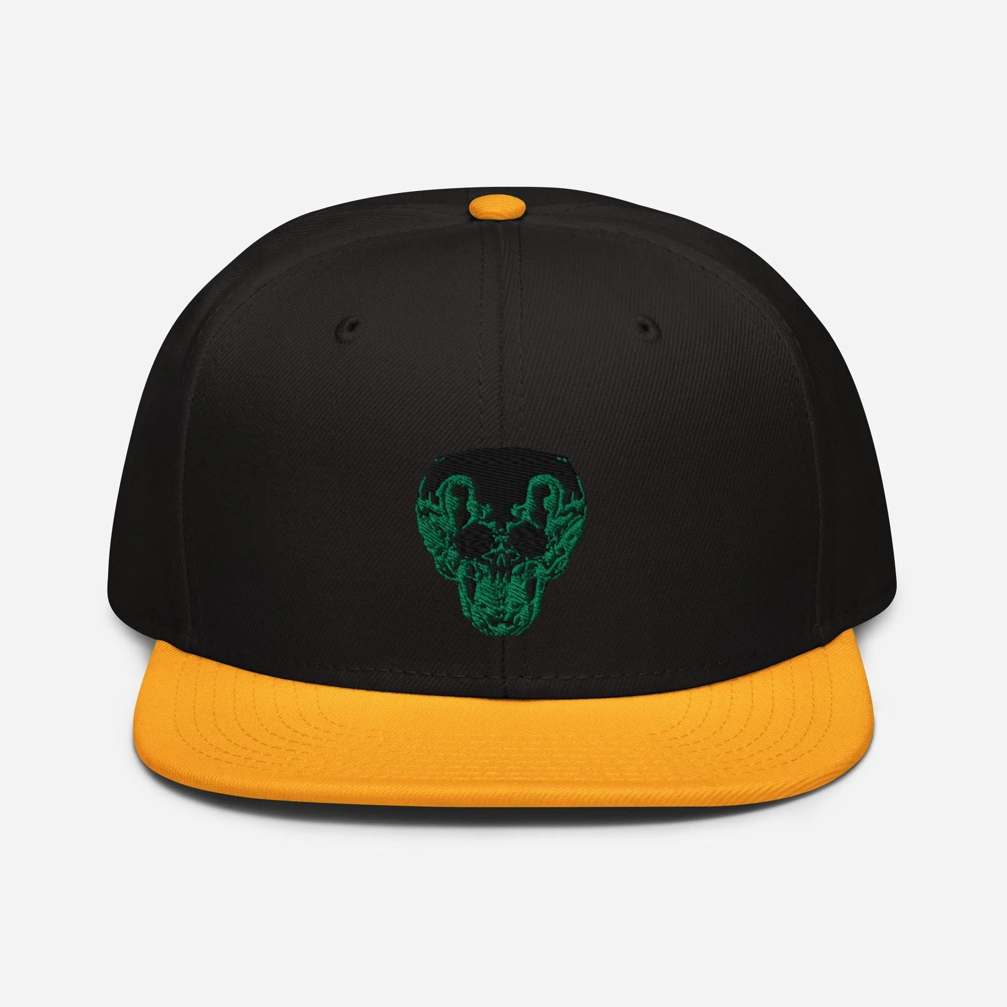 Green Smiley Skull Snapback Hat - Walmart.com