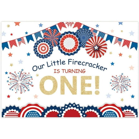 Our Little Firecracker is Turning One Backdrop Independence Day 1st ...