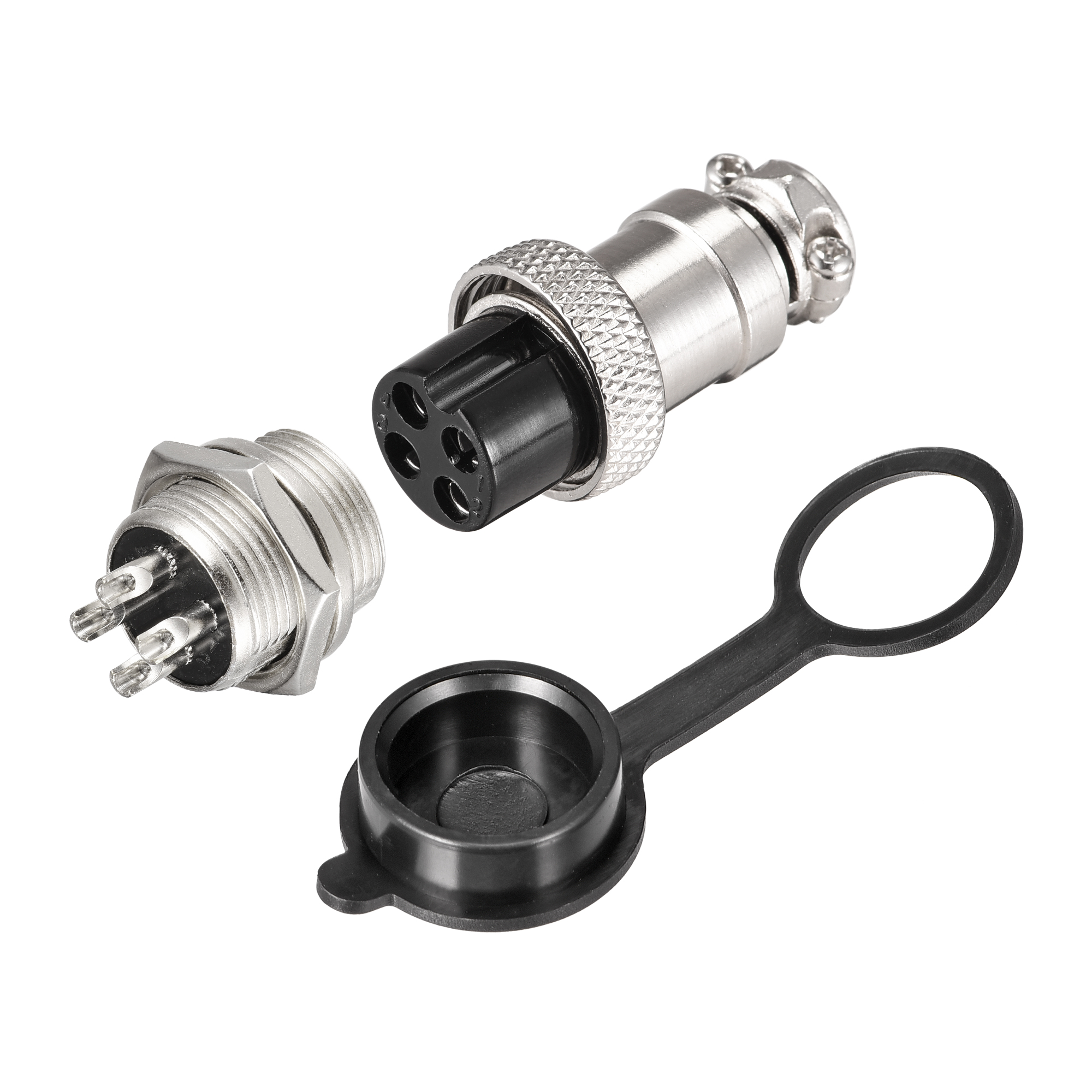 Uxcell 16mm 4 Terminals 7A 400V GX16 Aviation Connector with Plug Cover ...