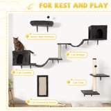 Coziwow 8PCS Wall Mounted Cat Climber, Pet Tree with Platforms and ...