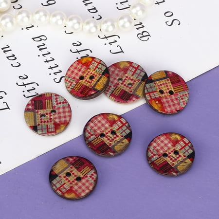 Coconut Buttons 100PCS Round Painted Buttons Coconut Shell DIY Sewing ...